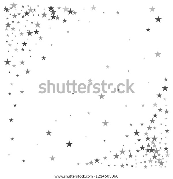 Silver Stars Confetti Vector Corner Background Stock Vector (Royalty ...