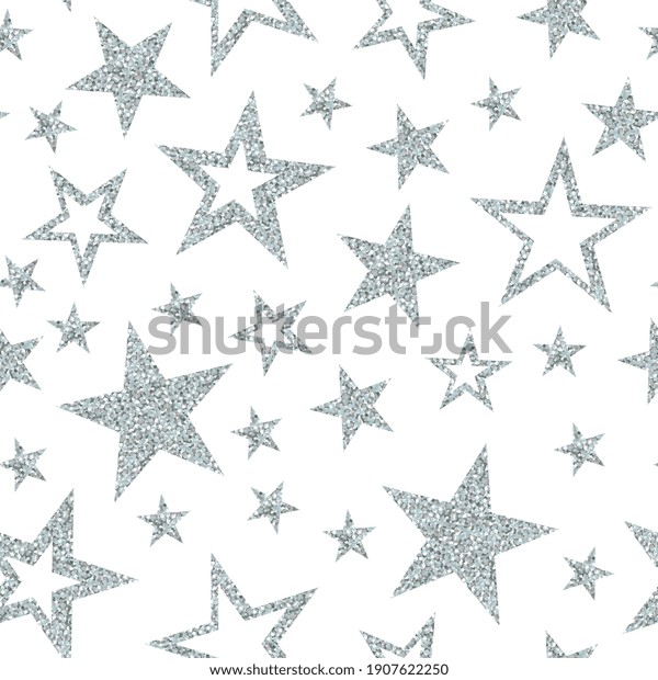 Silver Stars On White Background Vector Stock Vector Royalty Free