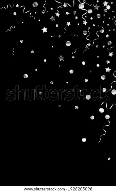 Silver Streamer Swirl Vector Black Background Stock Vector (Royalty ...