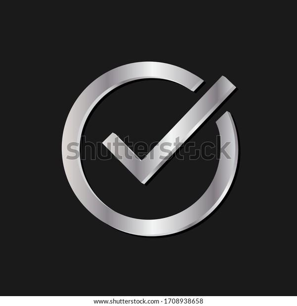 Silver True Symbol Dark Backgroud Stock Vector (Royalty Free ...