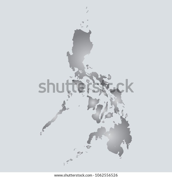 Silver Vector Map Philippines Illustration Gray Stock Vector (Royalty ...