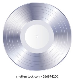 Silver Vinyl Record Vector Illustration: vector de stock (libre de ...