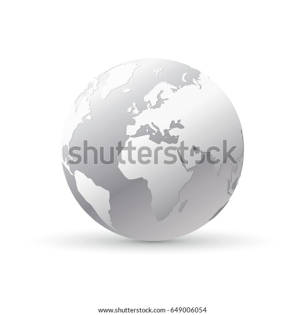 Silver World Earth Globe Stock Vector (Royalty Free) 649006054