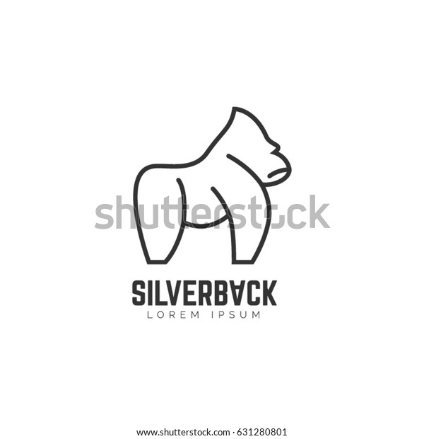 Silverback Gorilla Logo Symbol Icon Stock Vector (Royalty Free) 631280801