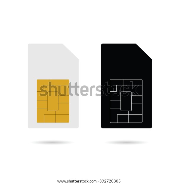 Sim Card Black White Mobile Illustration Stock Vector (Royalty Free ...