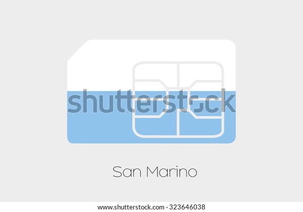 Sim Card Flag Illustration Country San Stock Vector (Royalty Free ...