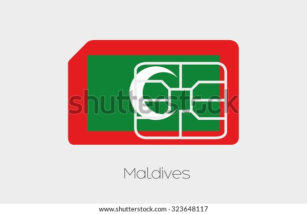 Sim Card Flag Illustration Country Maldives Stock Vector (Royalty Free ...