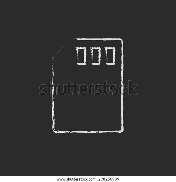 Sim Card Hand Drawn Chalk On Stock Vector (Royalty Free) 298250939 ...