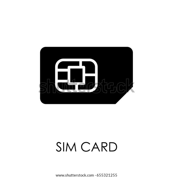 Sim Card Icon Symbol Flat Style Stock Vector (Royalty Free) 655321255