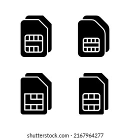 Sim Card Icon Vector Dual Sim Stock Vector (Royalty Free) 2167964277 ...