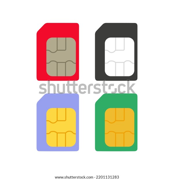Sim Card Icons Mobile Telephone Cards Stock Vector (Royalty Free ...