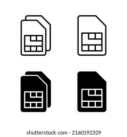 Sim Card Icons Vector Dual Sim Stock Vector (Royalty Free) 2160192329 ...