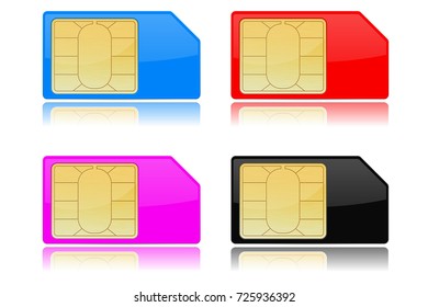 Sim Card Mobile Phone Chip Vector Stock Vector (Royalty Free) 725936392 ...