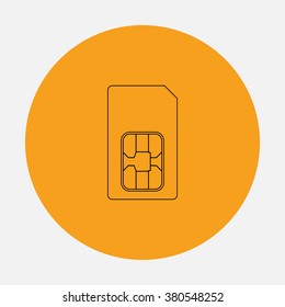 Sim Card Flat Outline White Pictogram: เวกเตอร์สต็อก (ปลอดค่าลิขสิทธิ์ ...