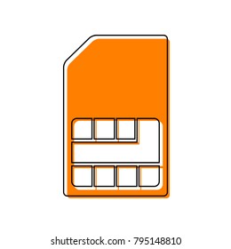 Sim Card Sign Vector Black Line: vector de stock (libre de regalías ...