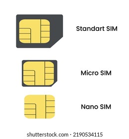 Sim Card Symbol Standard Sim Micro Stock Vector (Royalty Free ...