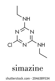 Simazine Herbicide Molecule Skeletal Formula Stock Vector (Royalty Free ...