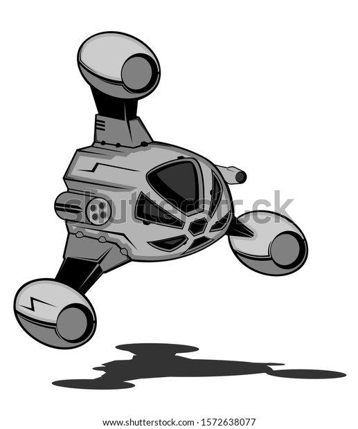 Simpe Vector Illustration Futuristic Combat Interceptor Stock Vector ...