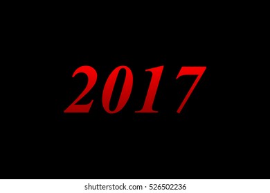Simple 2017 Illustration Isolated On Black Stock Vector (Royalty Free ...