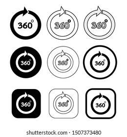 Simple 360 Degree Icon Sign Design Stock Vector (Royalty Free ...