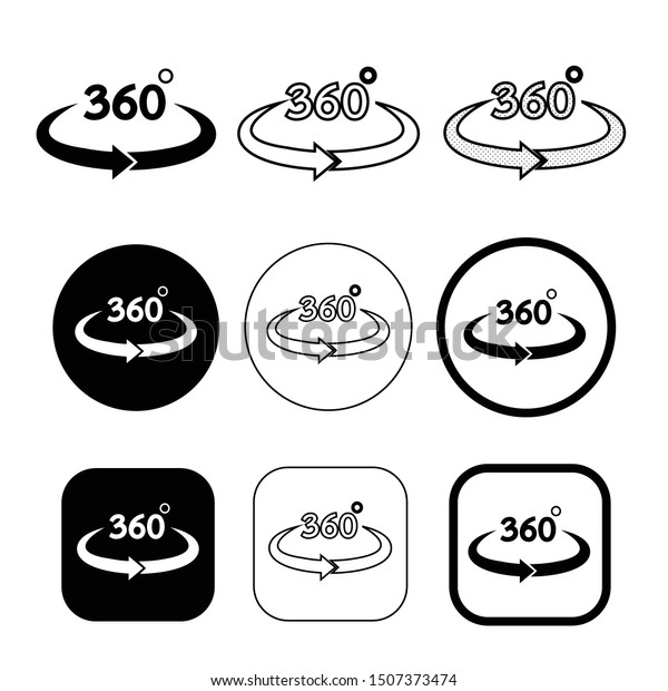 Simple 360 Degree Icon Sign Design Stock Vector (Royalty Free ...
