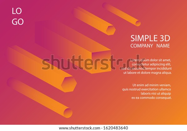 Simple 3d Shapes Background Gradients Vector Stock Vector (Royalty Free ...