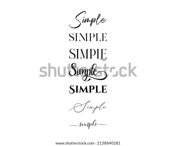 Simple 7 Different Creative Lettering Style Stock Vector (Royalty Free ...