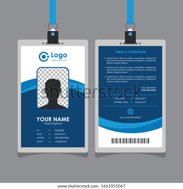 Simple Abstract Blue Curve Id Card Stock Vector (Royalty Free ...