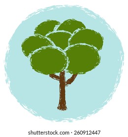 Simple Abstract Green Tree Grunge Style Stock Vector (Royalty Free ...
