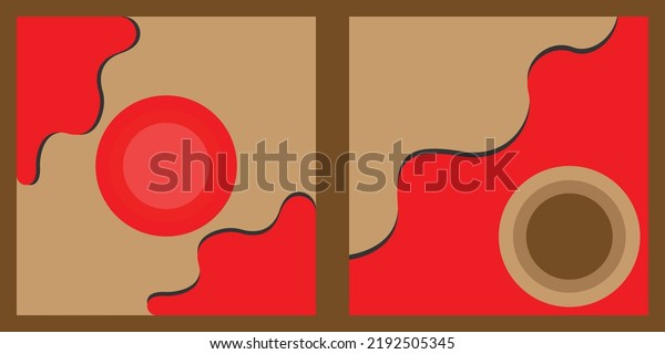 Simple Abstract Image Red Cream Color Stock Vector (Royalty Free ...