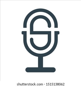 Simple Abstract Microphone Logo Design Stock Vector (Royalty Free ...