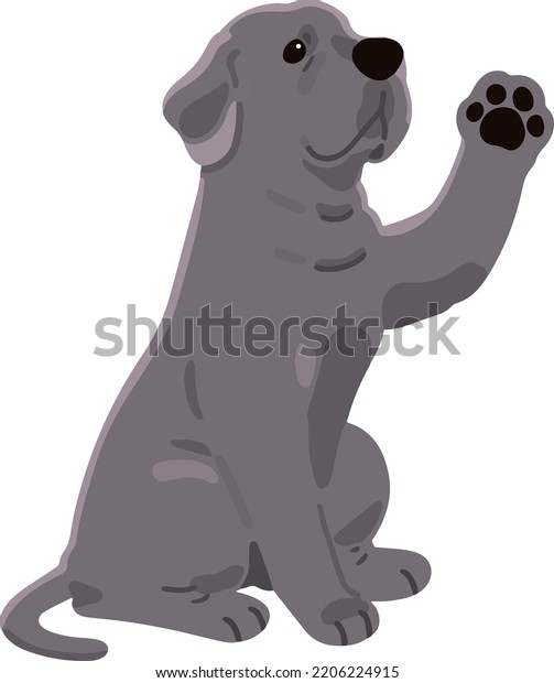 Simple Adorable Great Dane Illustration Waving Stock Vector (Royalty ...