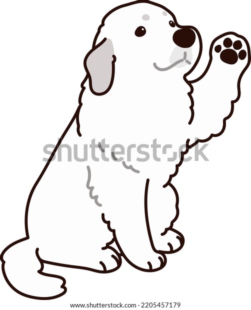 Simple Adorable Great Pyrenees Dog Illustration Stock Vector (Royalty ...