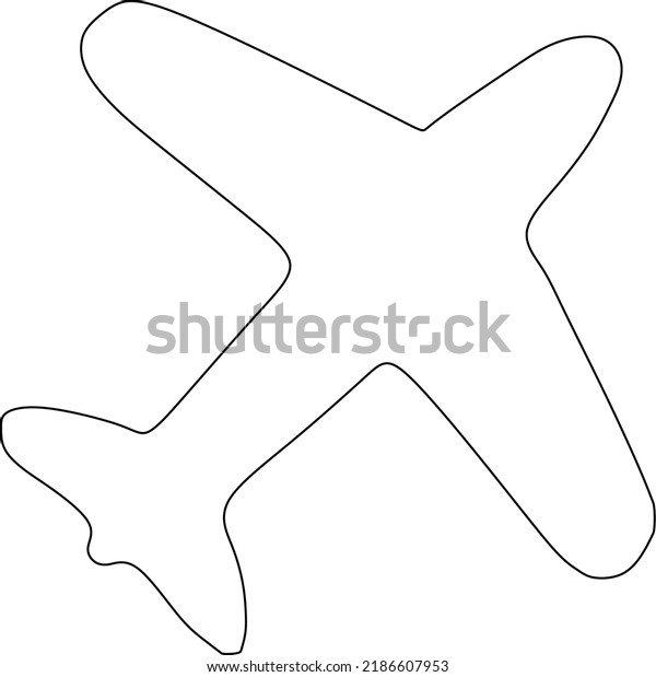 Simple Airplane Drawing Black Lines Stock Vector (Royalty Free ...