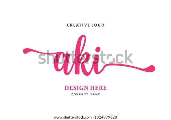 Simple Aki Lettering Logo Easy Understand Stock Vector (Royalty Free ...
