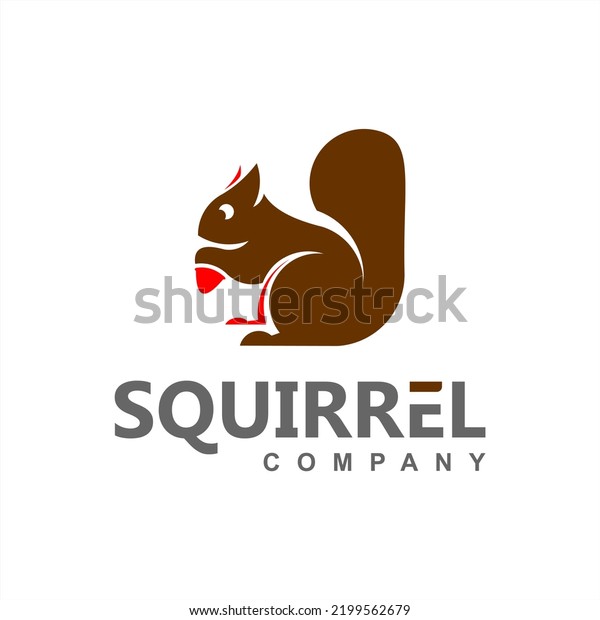 Simple Animal Logo Design Squirrel Silhouette Stock Vector (Royalty ...