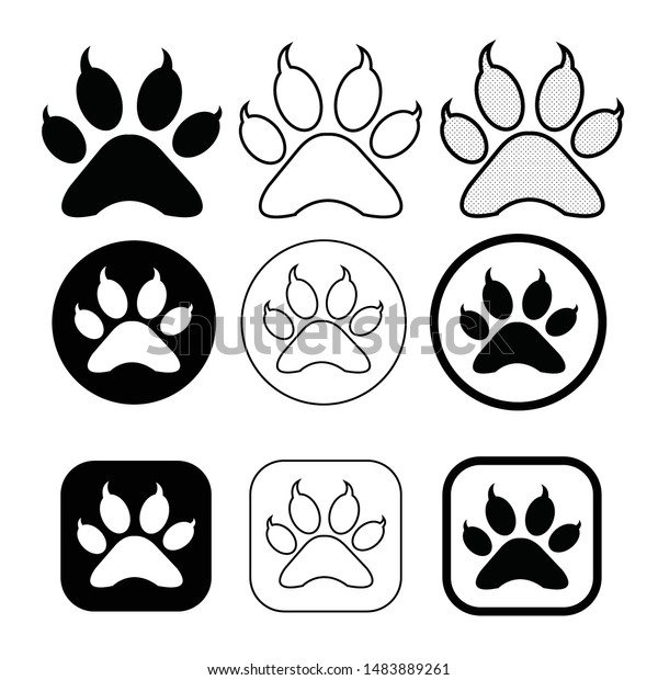 Simple Animal Paw Print Icon Sign Stock Vector (Royalty Free ...