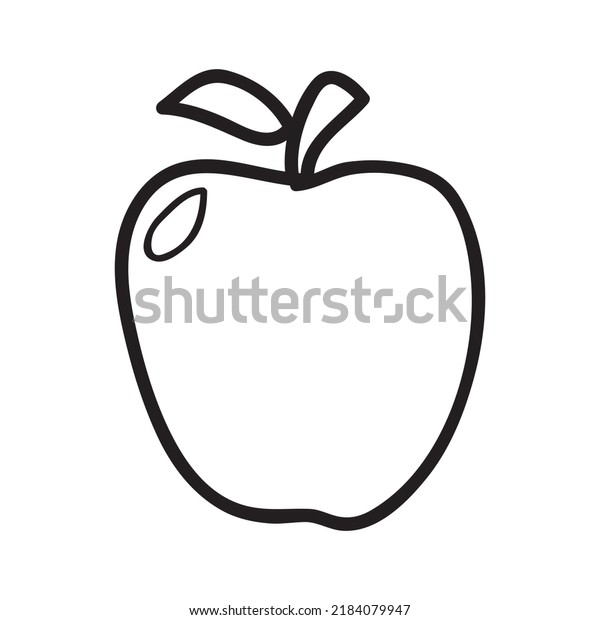 Simple Apple Line Art Design Stock Vector (Royalty Free) 2184079947 ...