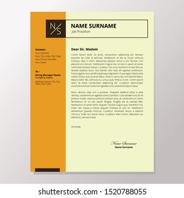 Simple Application Letter Template Cover Letter Stock Vector (Royalty ...