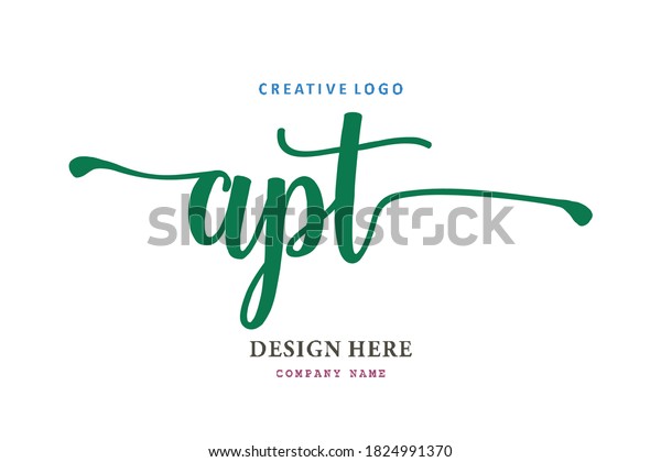 Simple Apt Lettering Logo Easy Understand Stock Vector (Royalty Free ...