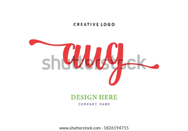 Simple Aug Lettering Logo Easy Understand Stock Vector (Royalty Free ...