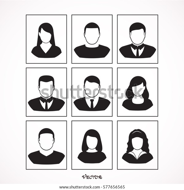 Simple Avatar Icons Various Business People Stock Vector (Royalty Free ...
