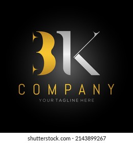 Simple B K Letter Logo Design Stock Vector (Royalty Free) 2143899267 ...