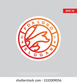 Simple Badge Fox Logo Modern Emblem Stock Vector (Royalty Free ...