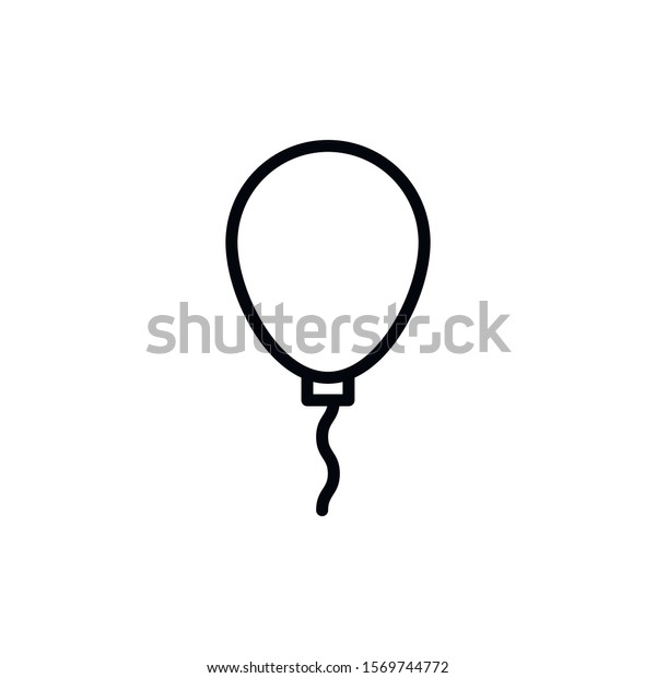 Simple Balloon Icon Stroke Pictogram Vector Stock Vector (Royalty Free ...