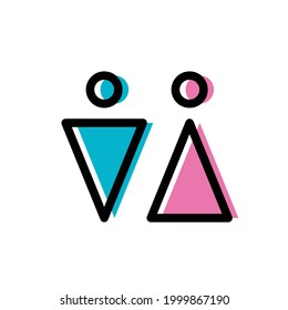 Simple Basic Toilet Sign Icons Vector Stock Vector (Royalty Free ...