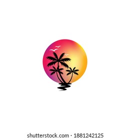 Simple Beach Island Logo Vector Illustrations Stock Vector (Royalty ...