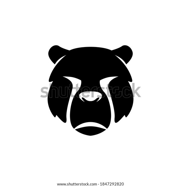 Simple Bear Head Logo Silhouette Vector Stock Vector (Royalty Free ...