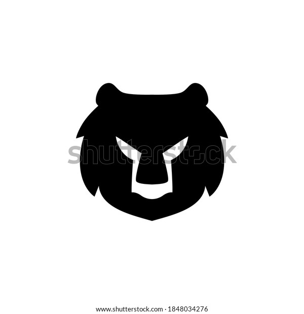 Simple Bear Head Logo Silhouette Vector Stock Vector (Royalty Free ...
