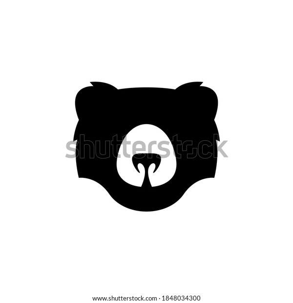 Simple Bear Head Logo Silhouette Vector: เวกเตอร์สต็อก (ปลอดค่า ...